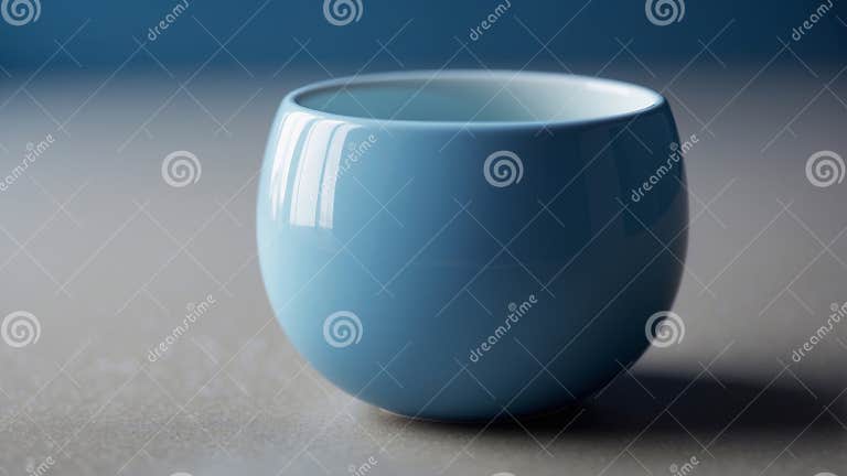 An Blue Object with a White Rim is on a Blue Surface. Stock ...