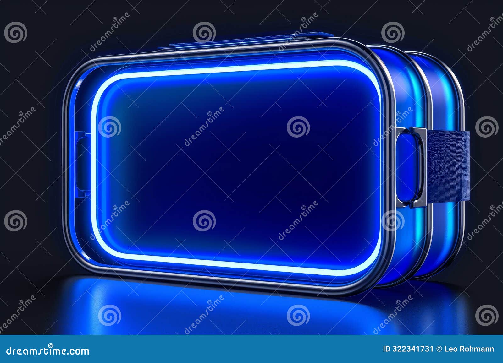 Blue VR Headset with Neon Lights, Representing Advanced Virtual Reality ...