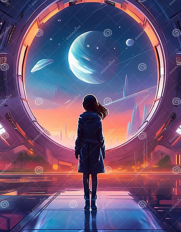 Book Cover Sci Fi Novel Stock Illustration Illustration Of Girl