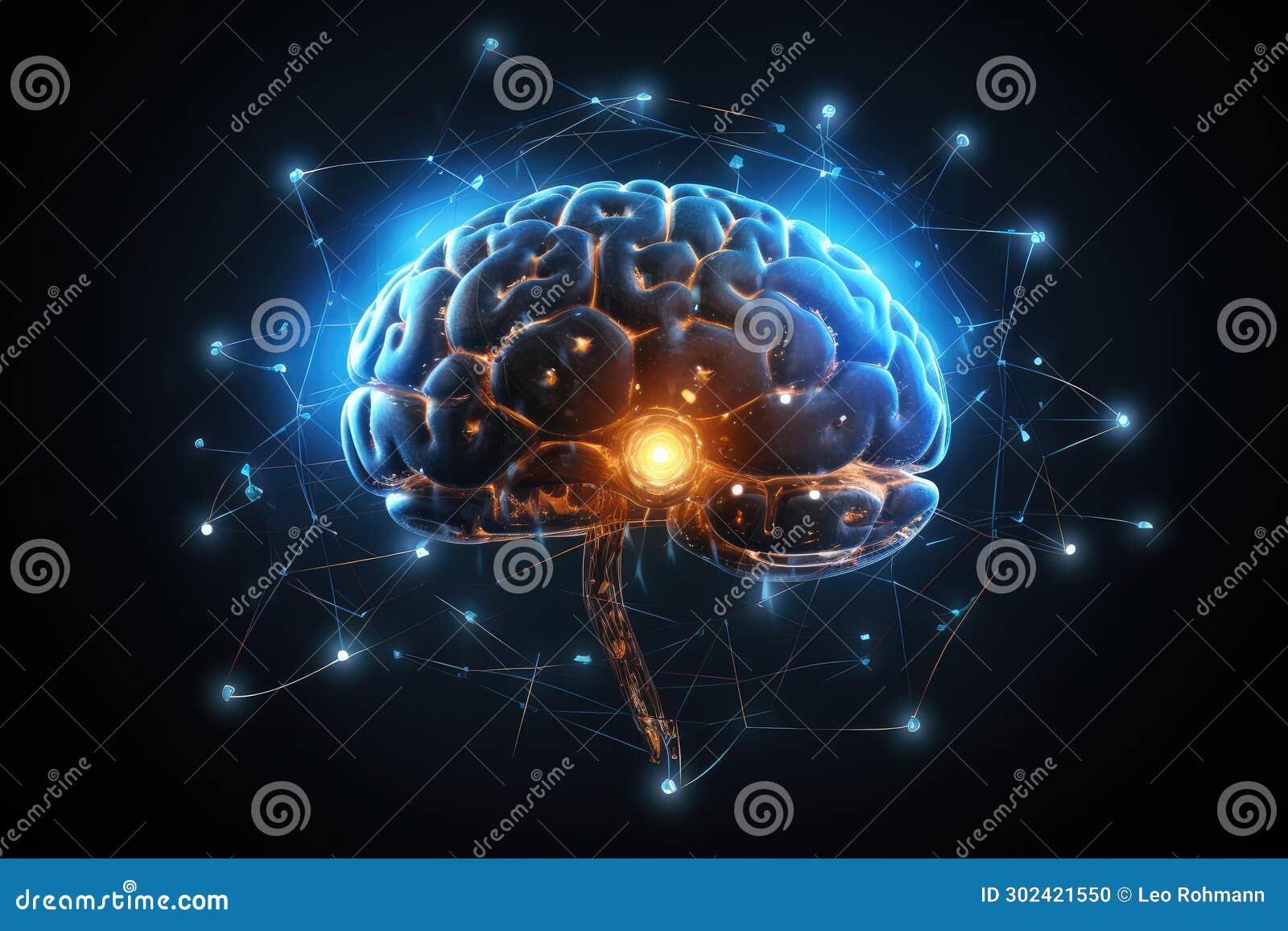 Brain Neurons Send Signals Via Axons And Dendrites Creating Synapses