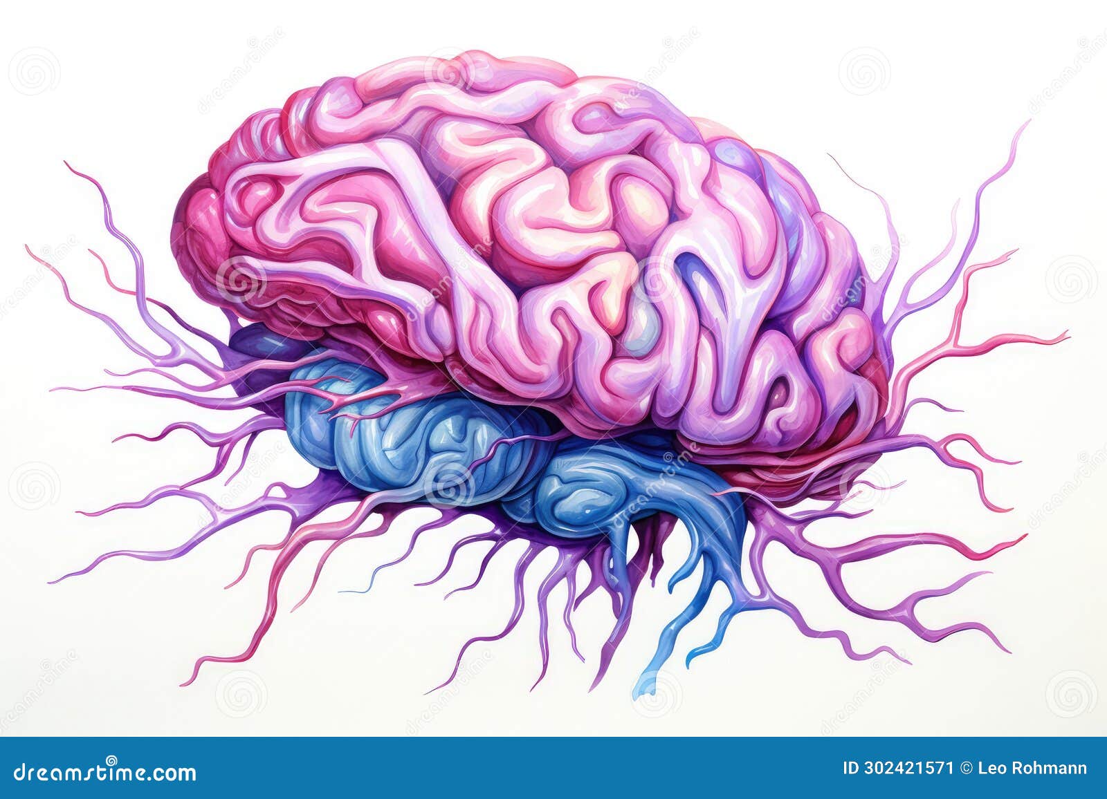 Brain Neurons Send Signals Via Axons And Dendrites Creating Synapses