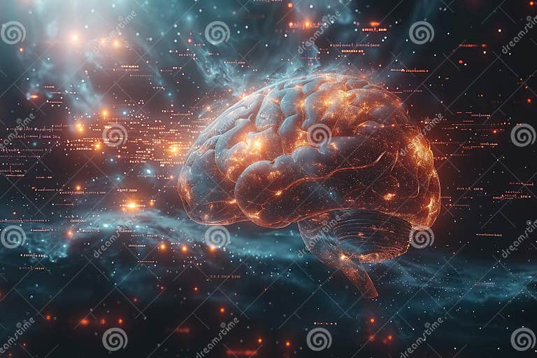 AI Generated a Brain with Neural Interconnections on a Background of ...