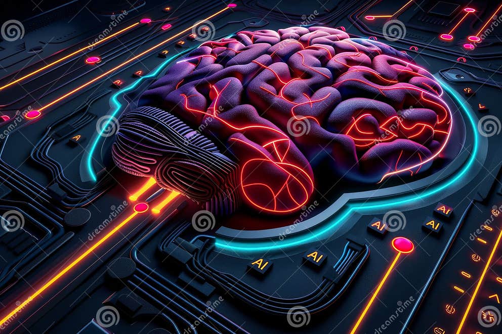 AI Brain Scan on Digital Screen, Representing Advanced Technology and ...