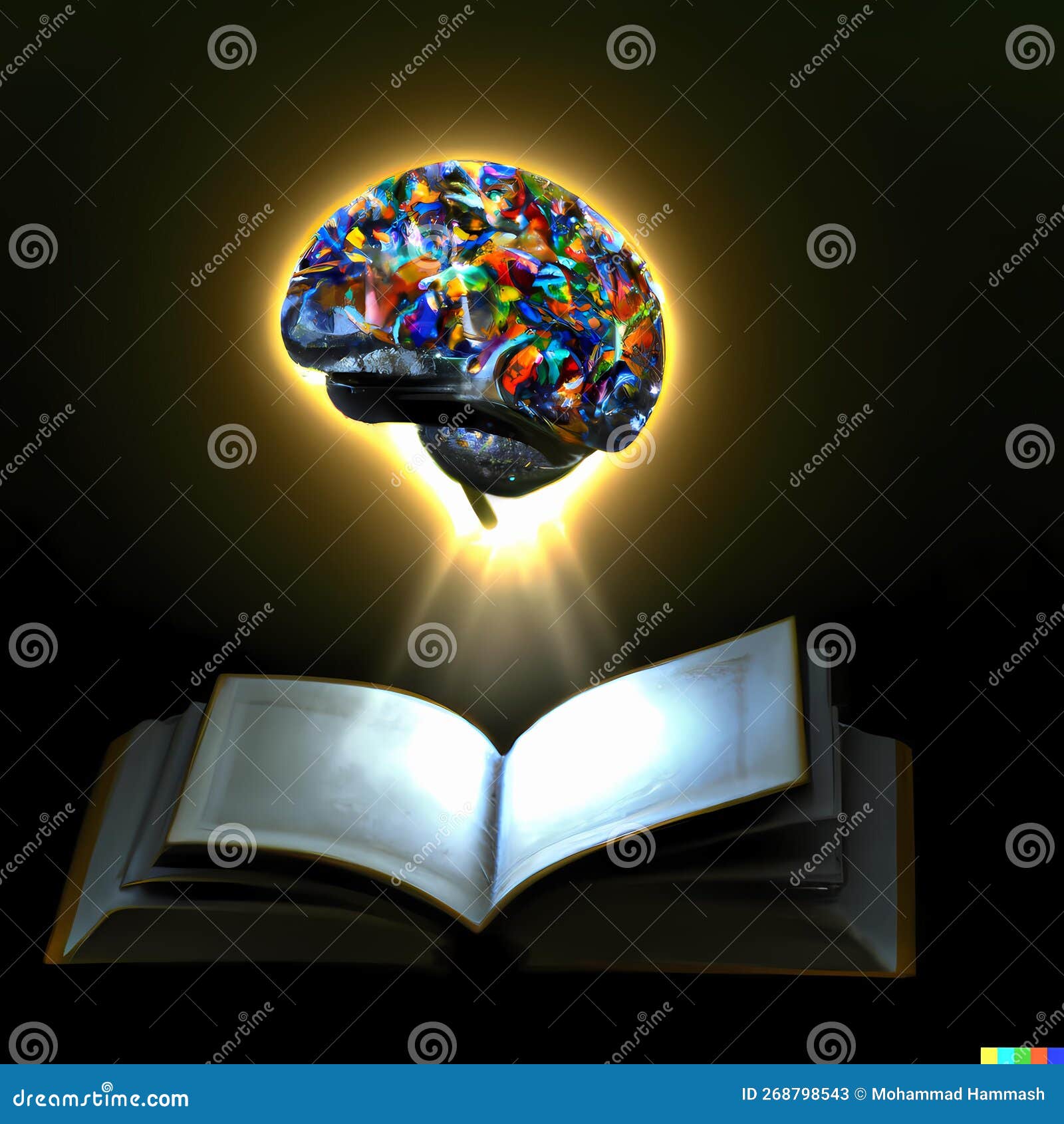 AI Generated Brain of Wisdom, 3D Structure of Knowledge Stock ...