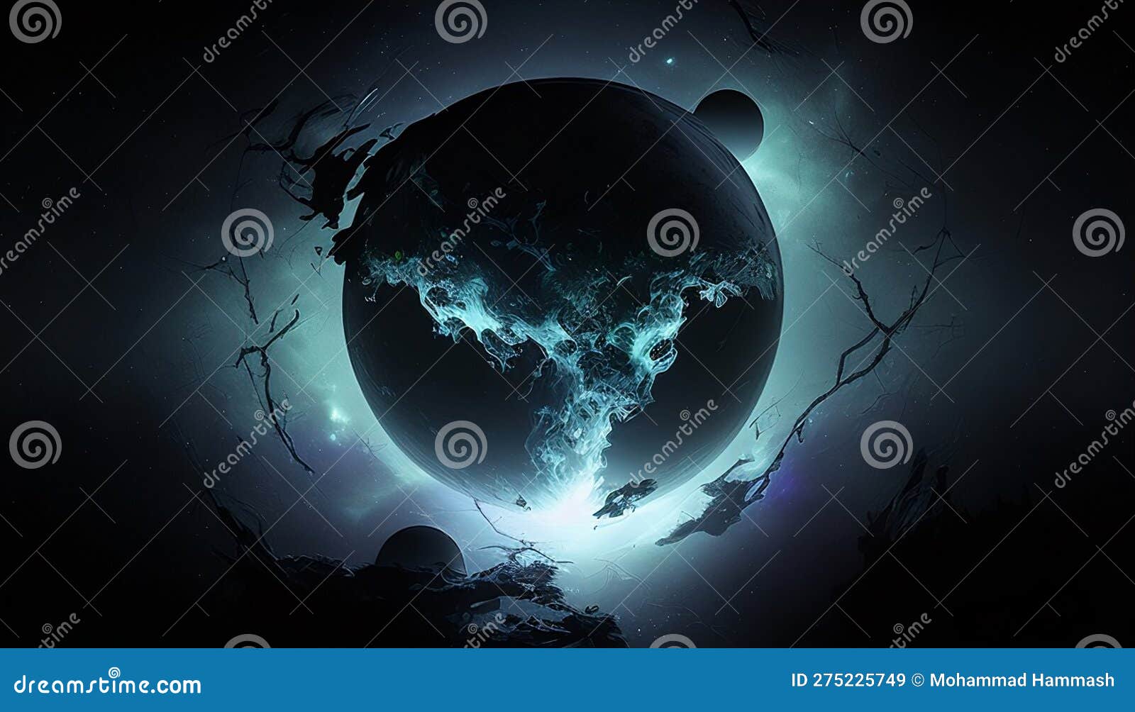 Ethereal Planet Suspended in Endless Darkness, Made with Generative AI ...