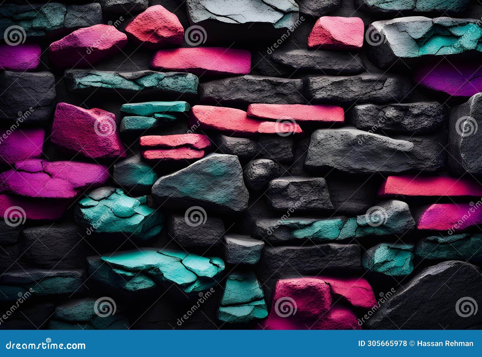 Brick Wall. Neon Stone Texture Stock Illustration - Illustration of ...