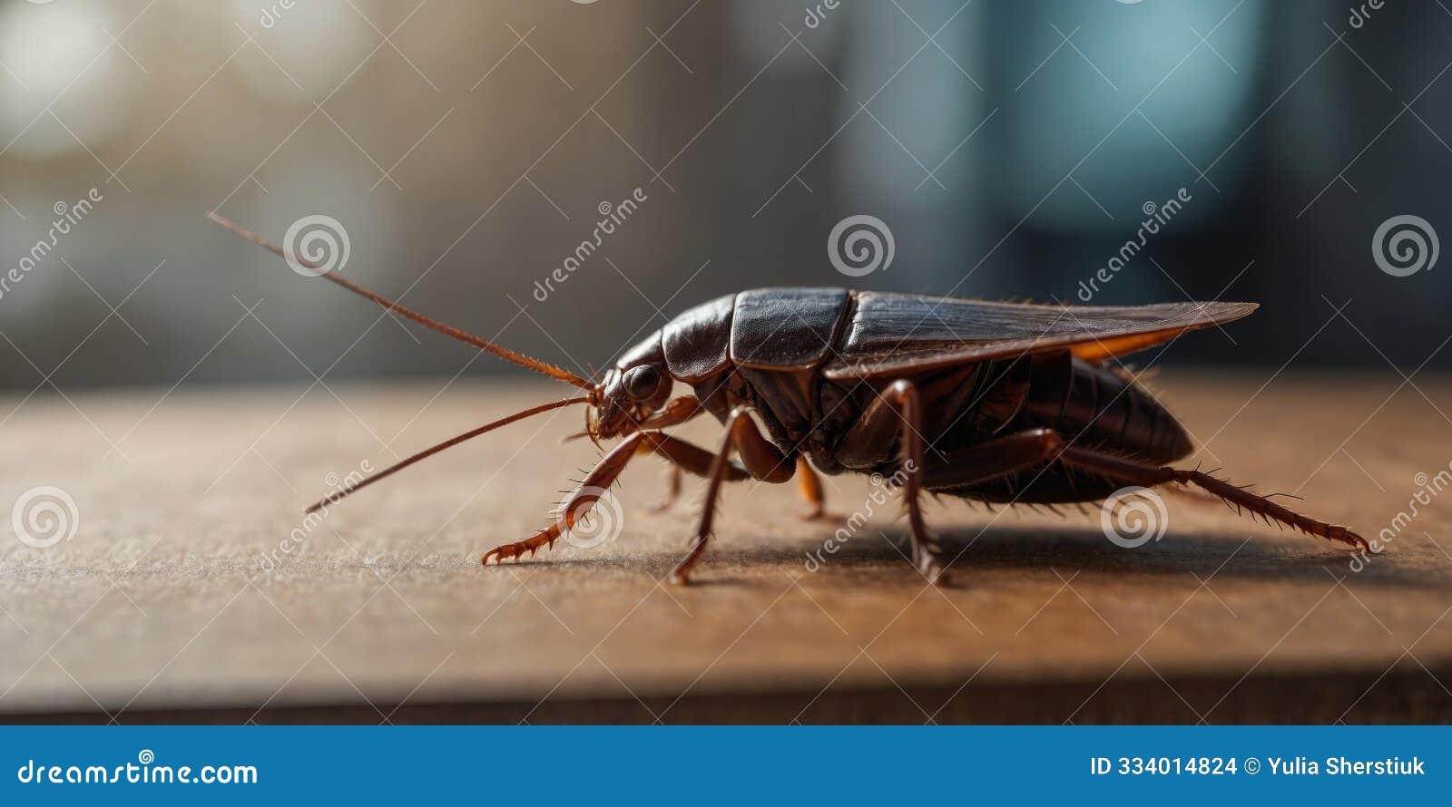 Big Black Cockroach Insect Spreading Its Legs And Antennae Cartoon ...