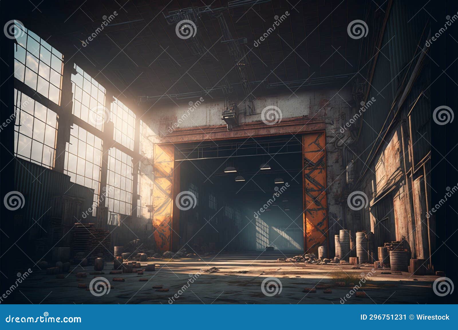 AI Generated Building with Multiple Large Windows and Doors Situated in ...