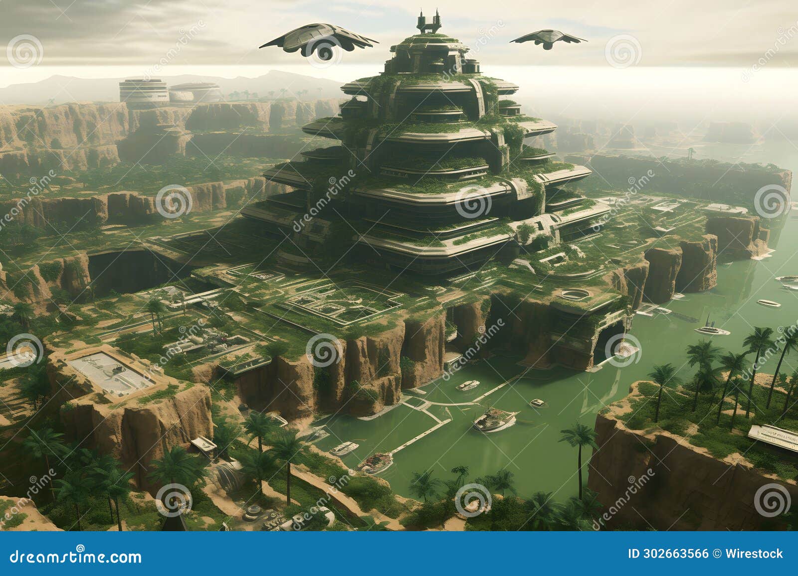 AI Generated Building with Pyramid Structure Stock Illustration ...