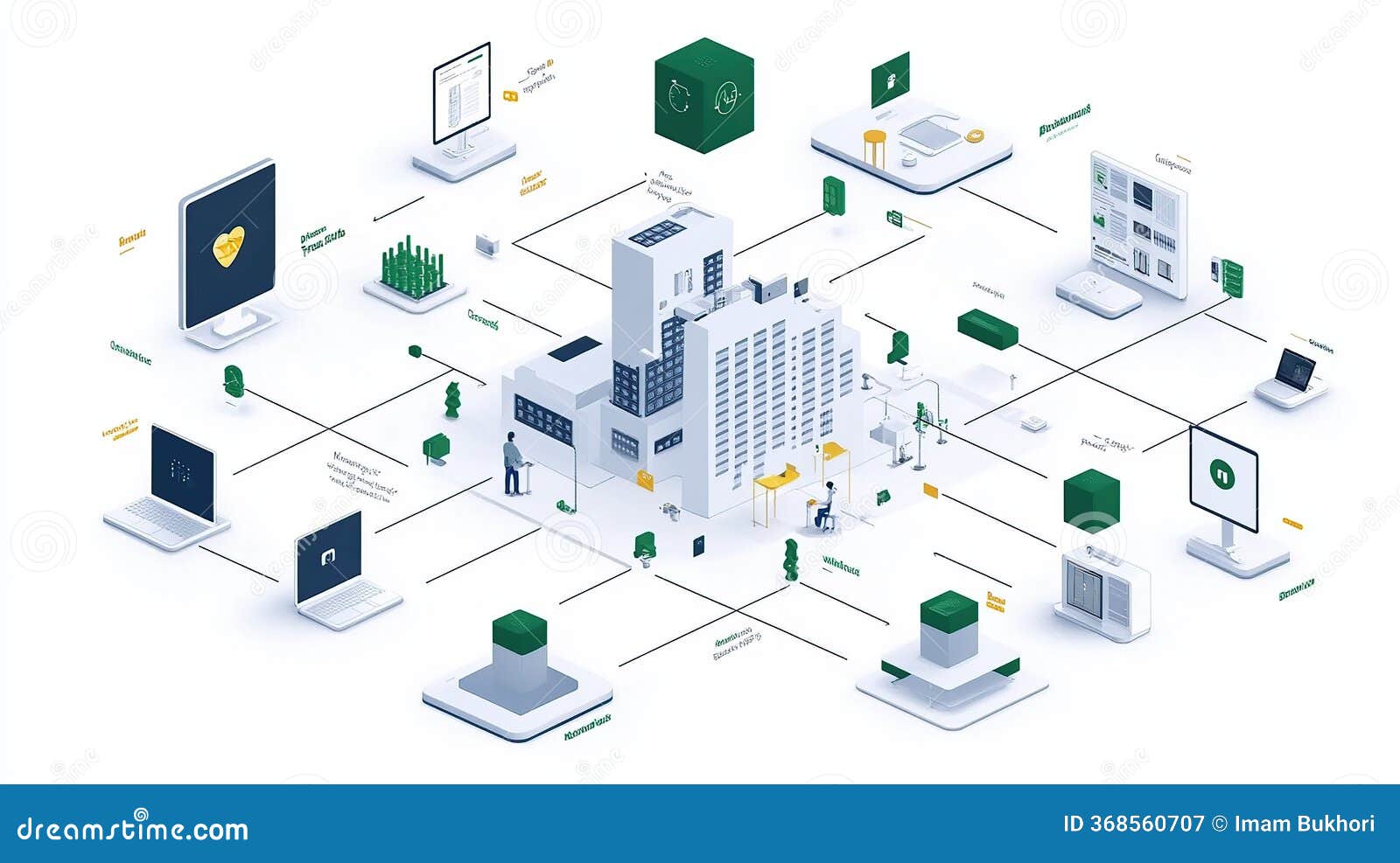 Business Ecosystem Organisation Hexagone Diagram Scheme Template Vector ...