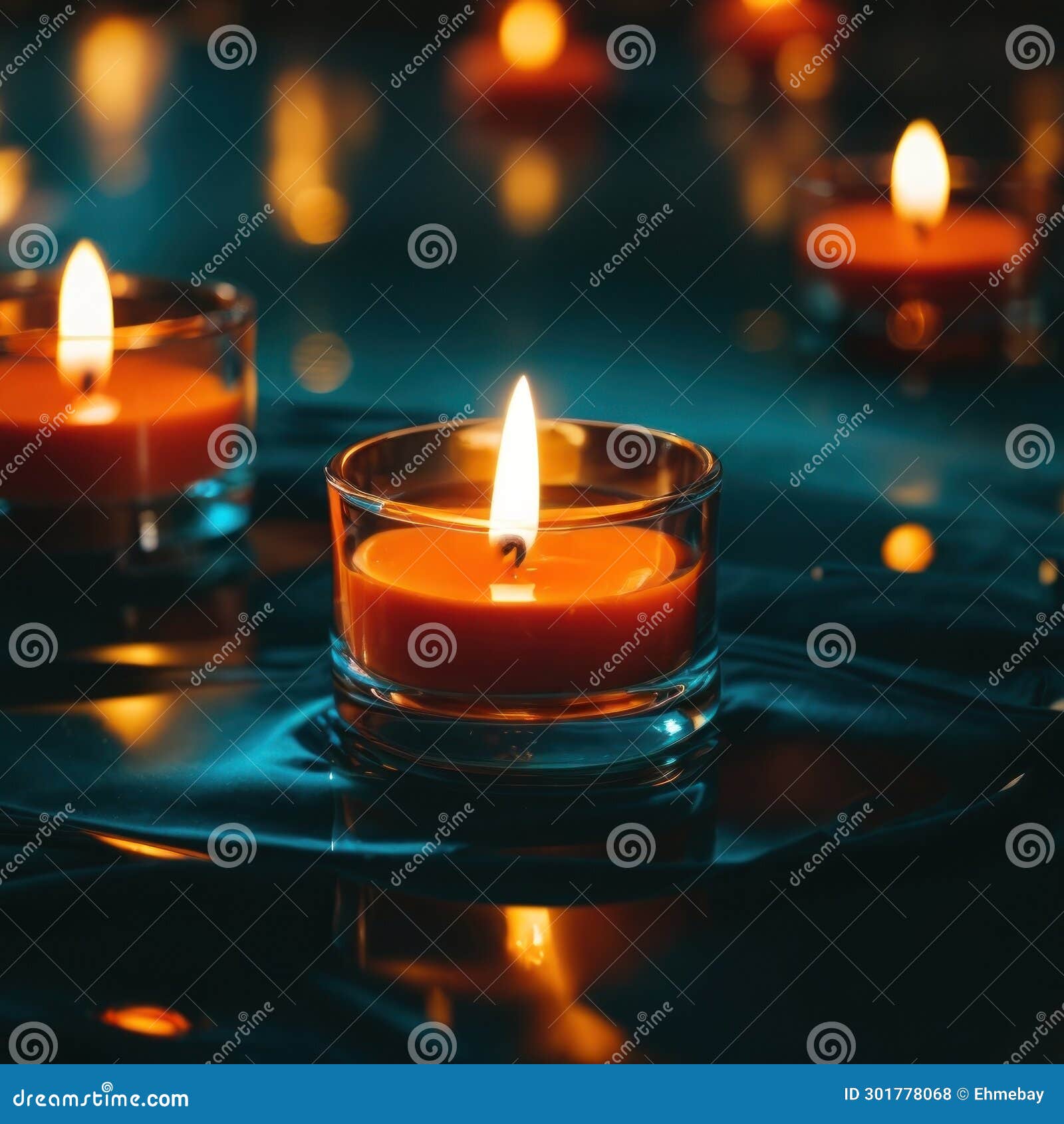 AI Generated Candlelight with Captivating Reflections Stock ...