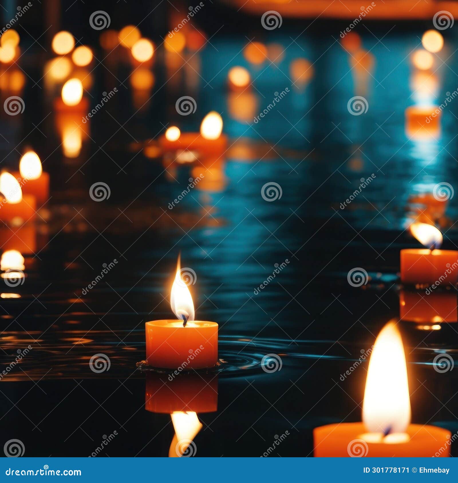 AI Generated Candlelight with Captivating Reflections Stock ...