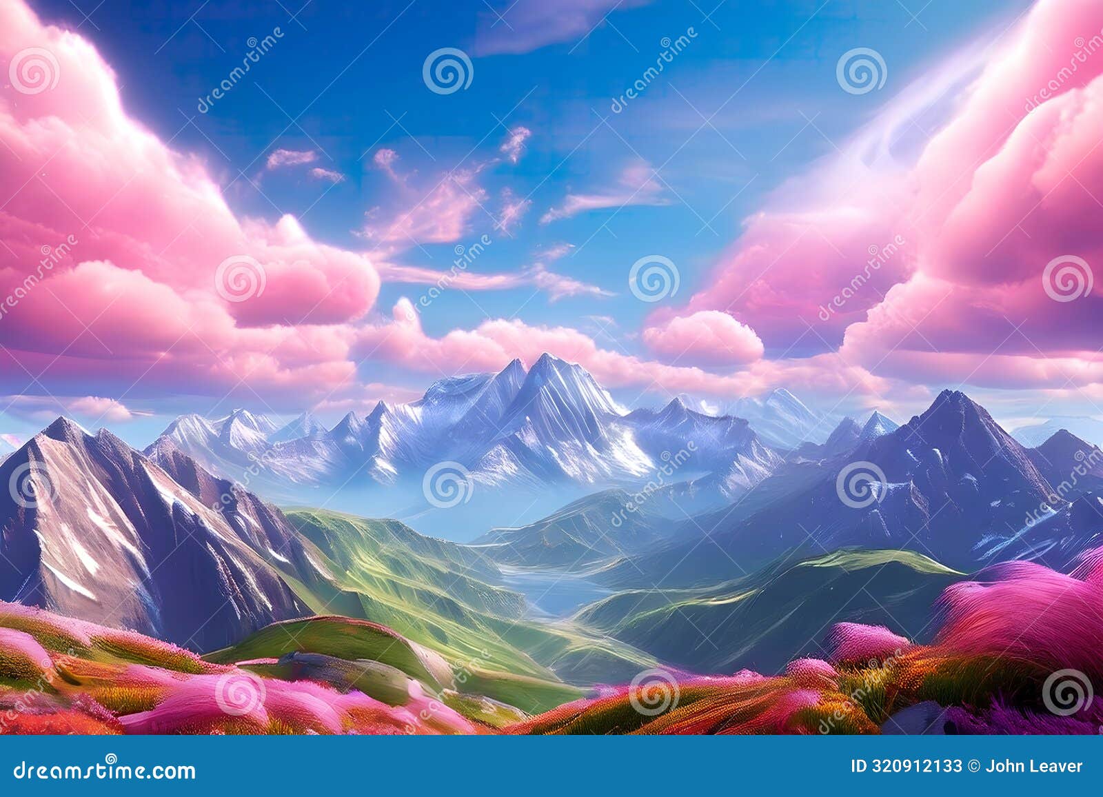 AI Generated Candy Dream: a Mesmerizing Sky with Pink Clouds Stock ...