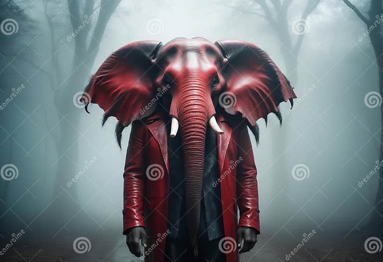 Capturing a Horned Elephant Stock Illustration - Illustration of ...