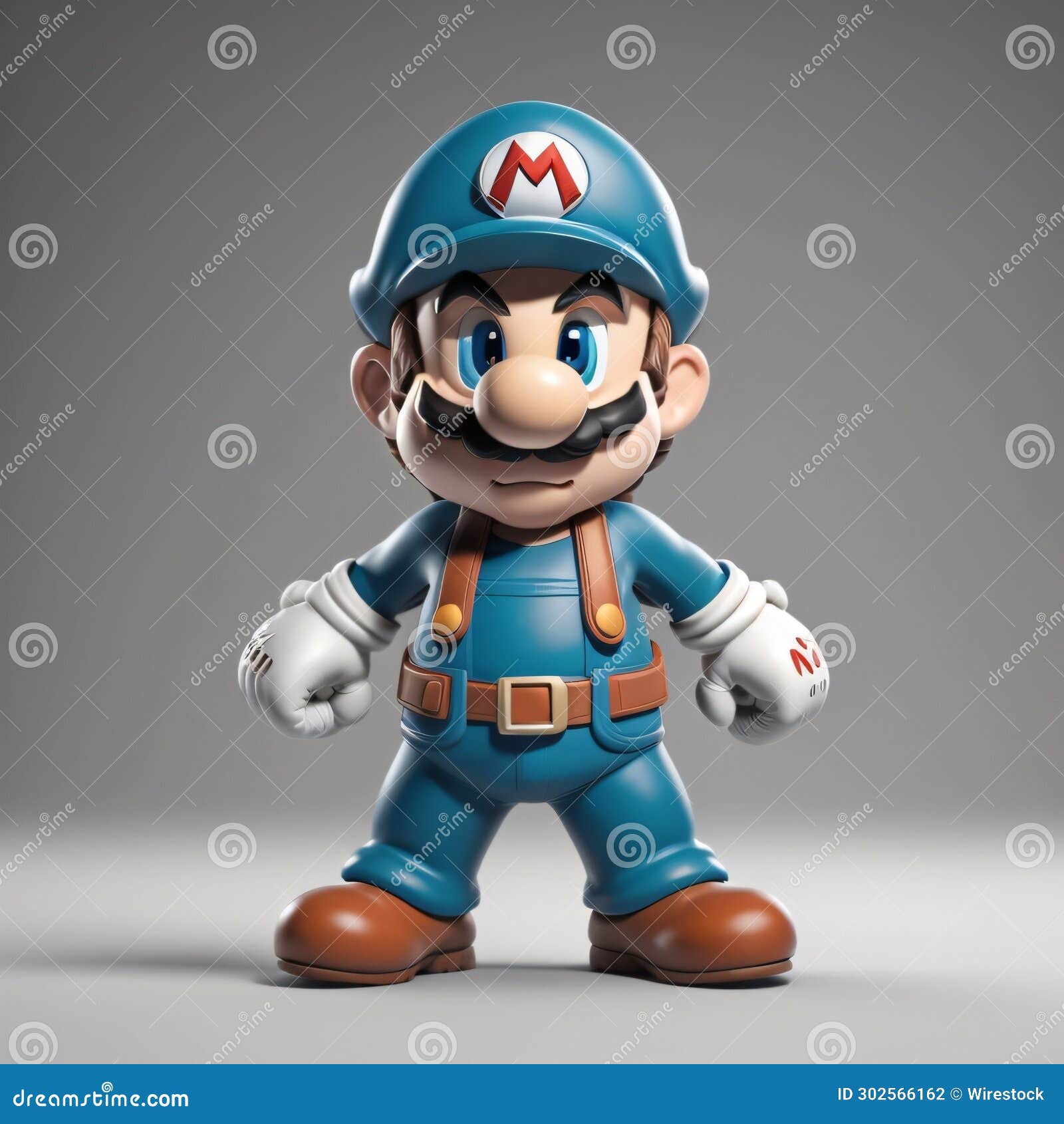 AI Generated Cheerful Mario Bros on Gray Background Stock Illustration ...