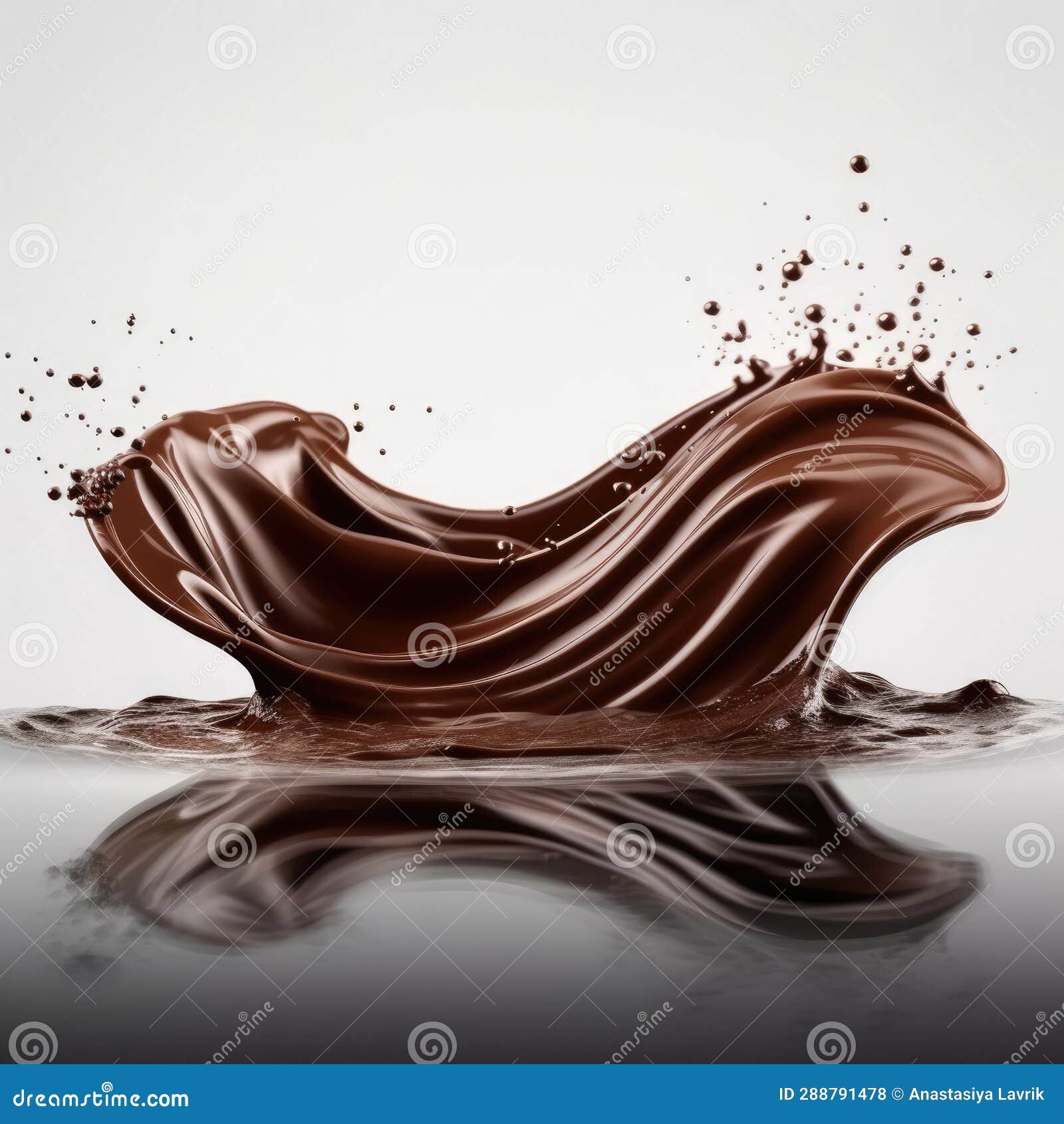 Ai Generated. Chocolate Wave Splash Isolated on White Stock ...