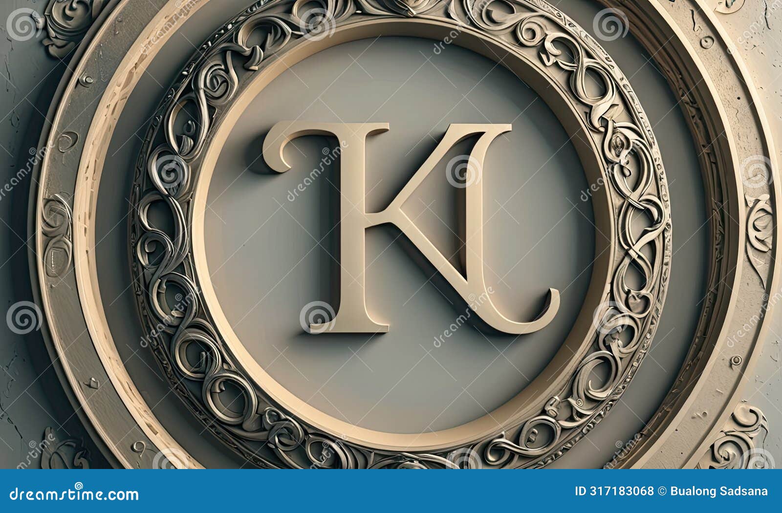 A Decorative Design with the Letter "K" on it. Stock Illustration ...