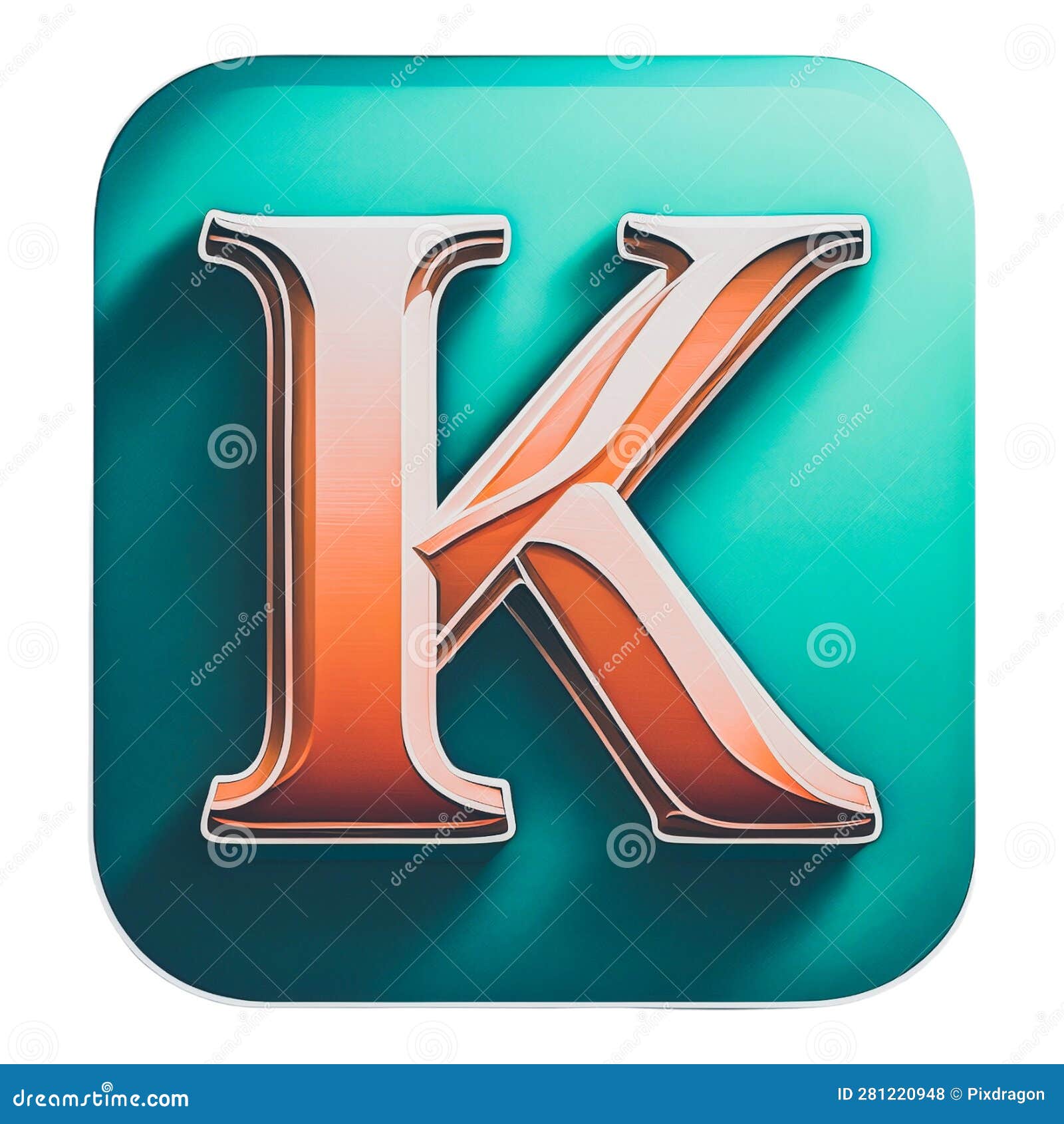AI Generated Clip Art Monogram Letter K Ink Stock Illustration ...