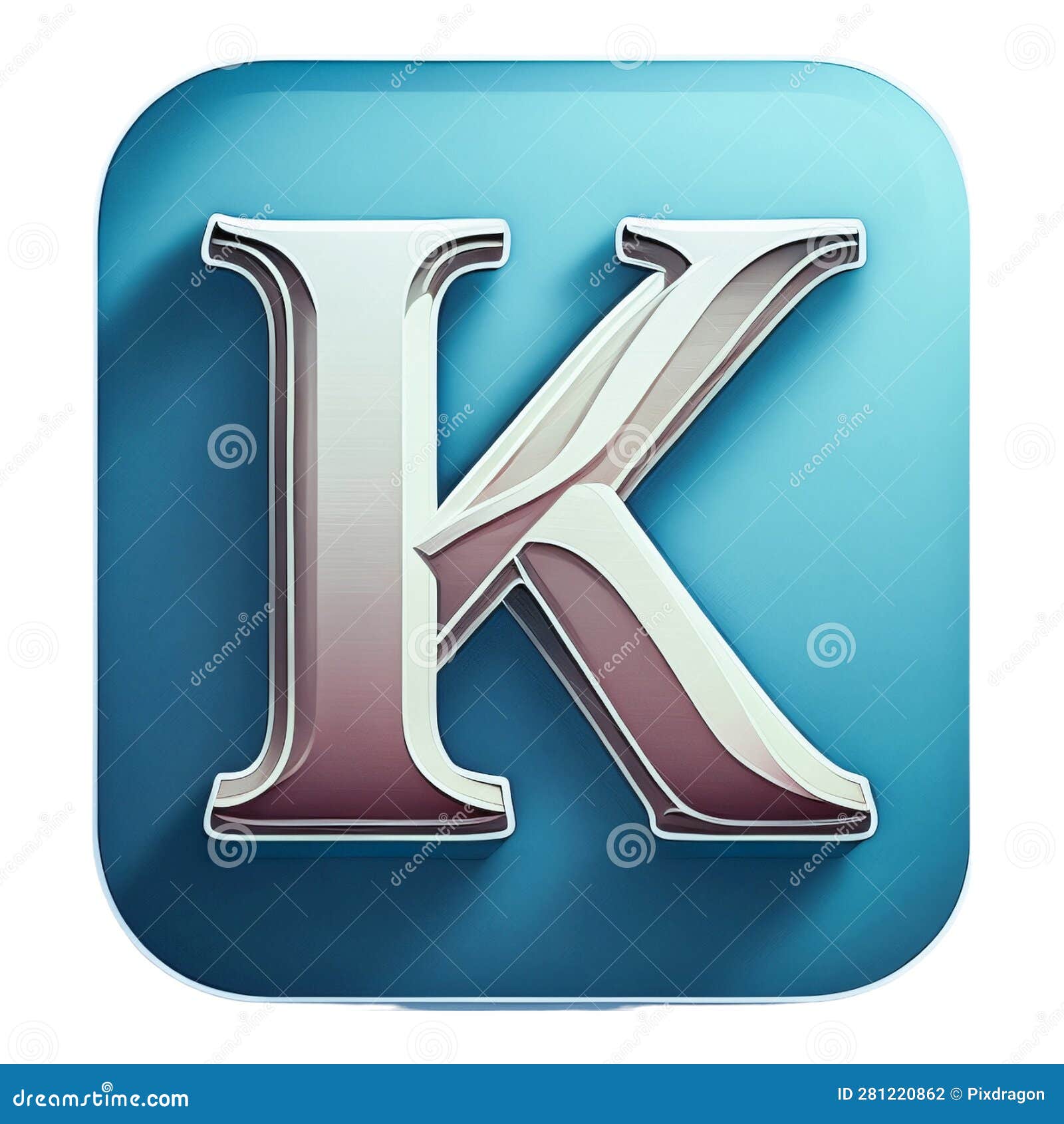 AI Generated Clip Art Monogram Letter K Silver Stock Illustration ...