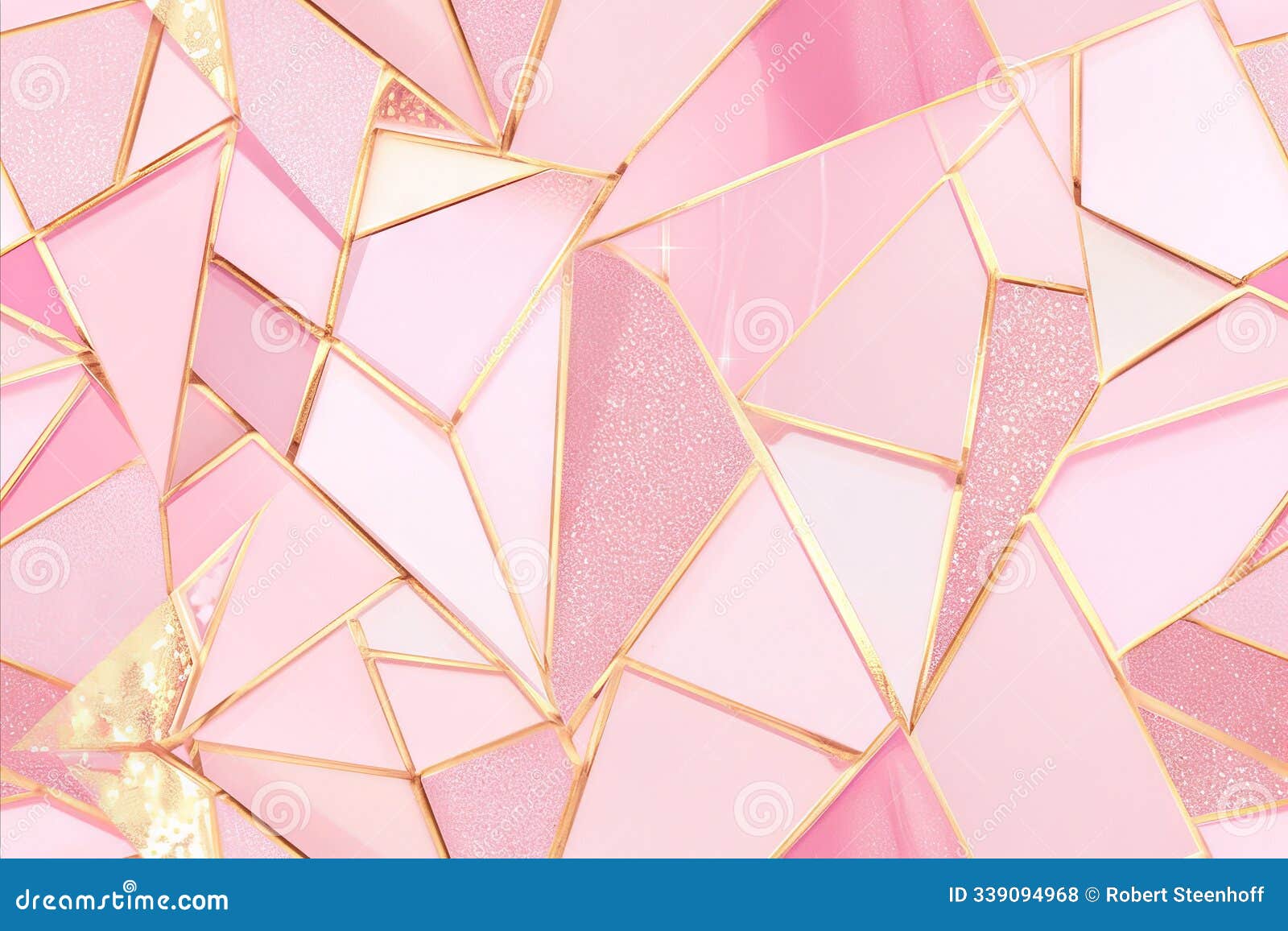 Seamless Pattern - Pink and Gold Geometric Pattern Stock Illustration ...