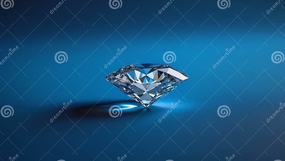 A Close Up of a Diamond with a Blue Background Stock Photo - Image of ...
