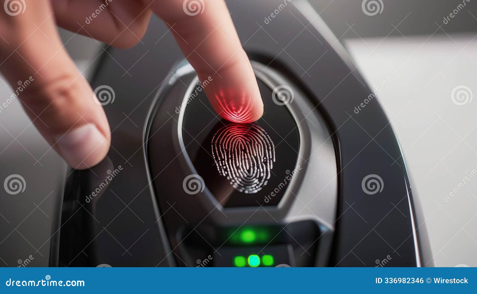 Biometric Fingerprint Scanner in Use Stock Illustration - Illustration ...