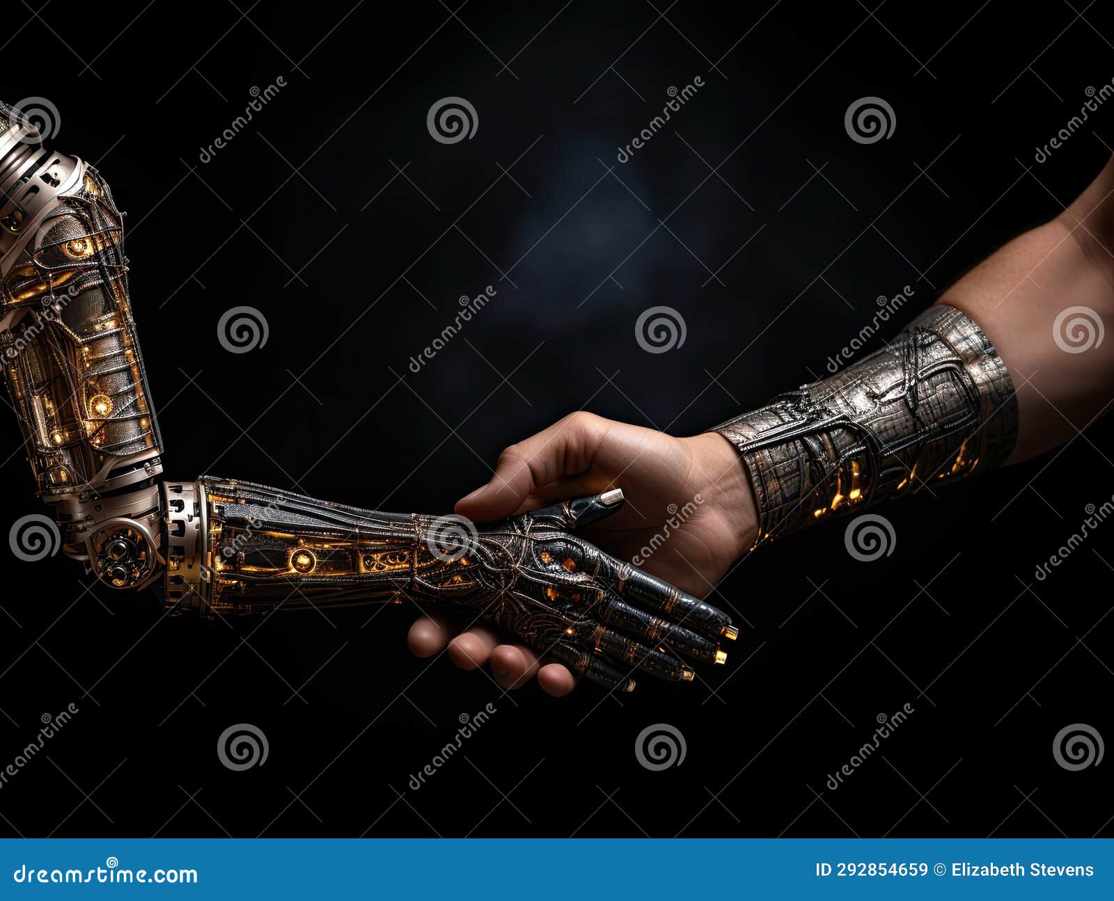 Teaming up with a robot stock illustration. Illustration of teamwork ...