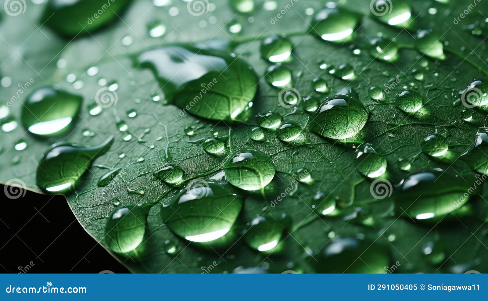 Close-up of a Lily Pad S Water-repellent Texture Pattern, with Droplets ...