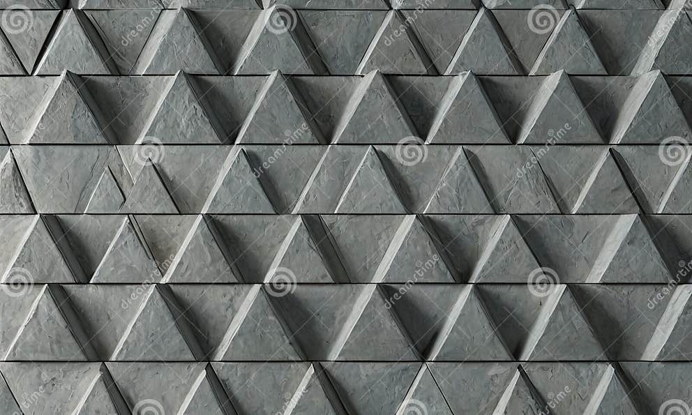A Grey Stone Wall with Triangles on it. Stock Illustration ...