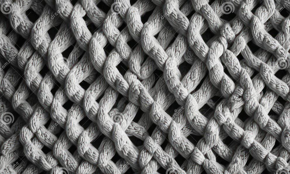 A Close Up of a Rope with a Pattern of Squares and Circles. Stock ...