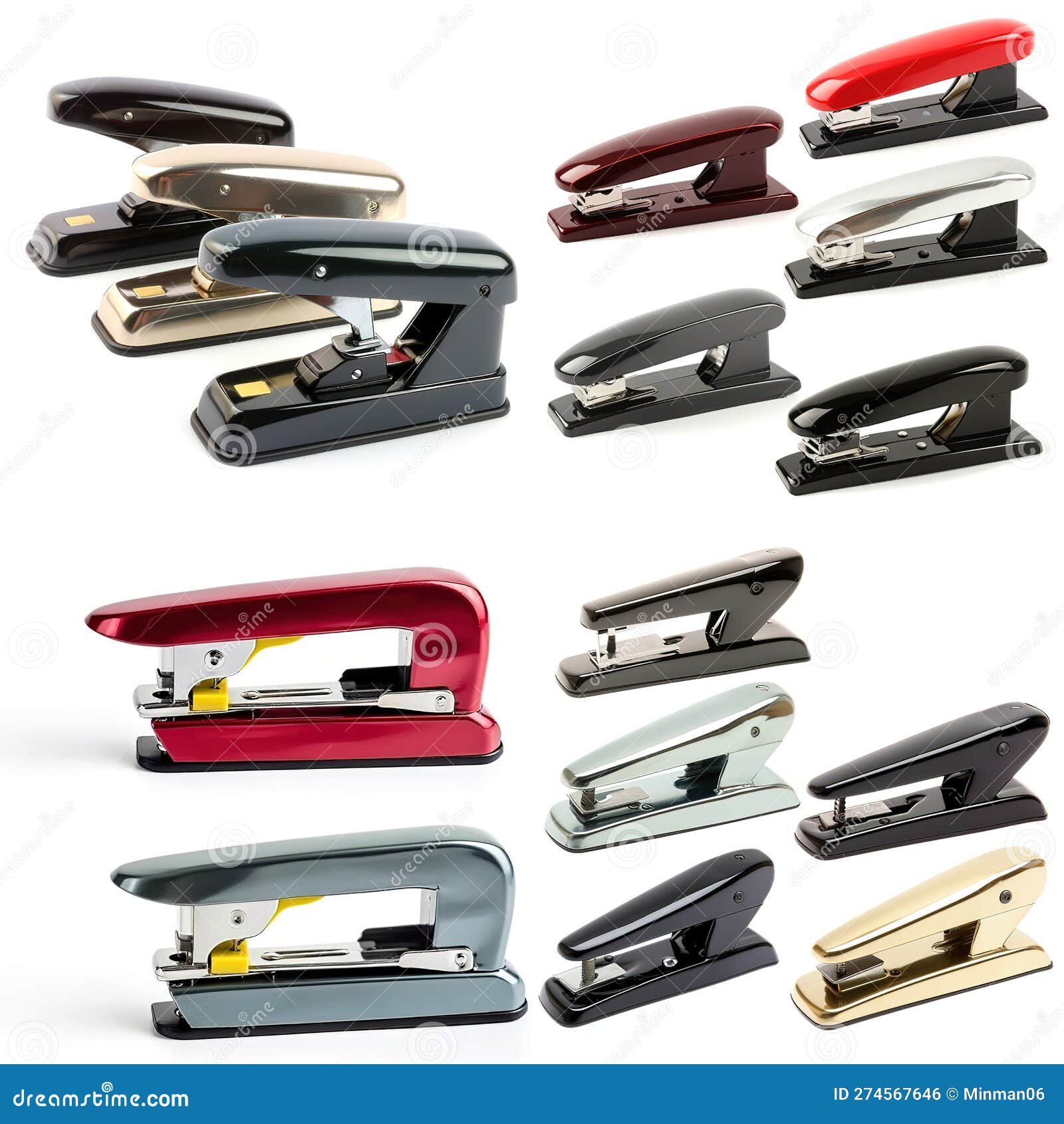 Stapler Isolated On White Background. Red Office Stapler For Stapling ...