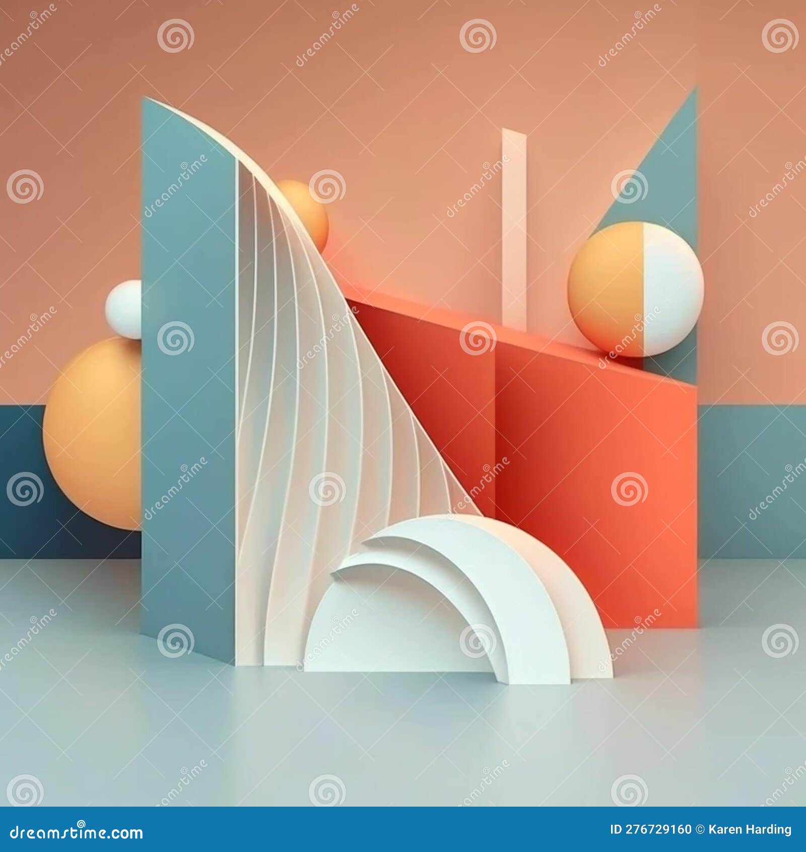 Colorful Abstract 3D Geometric Design Stock Illustration - Illustration ...