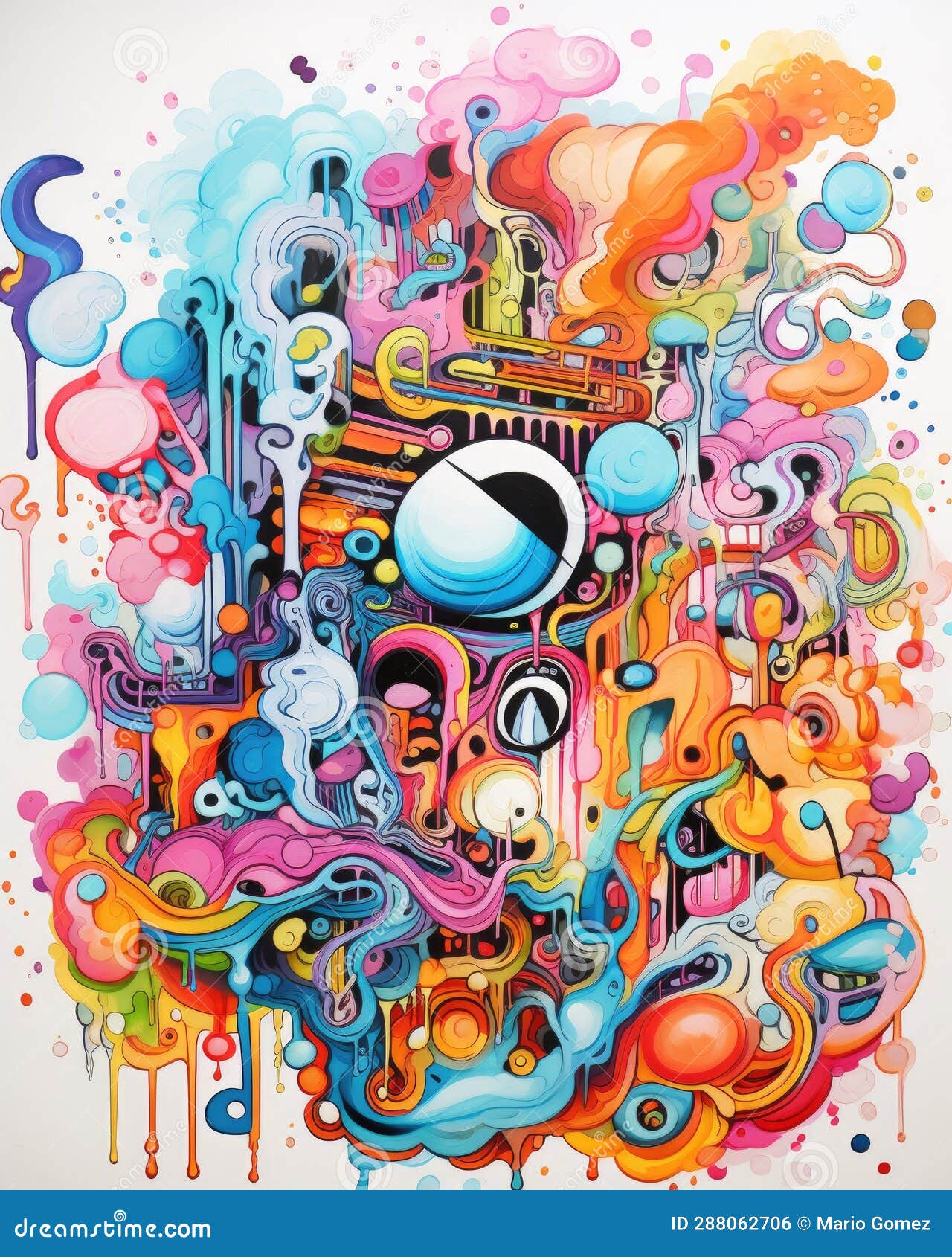 AI Generated a Colorful Background Made of Messy Doodles with Lots of ...