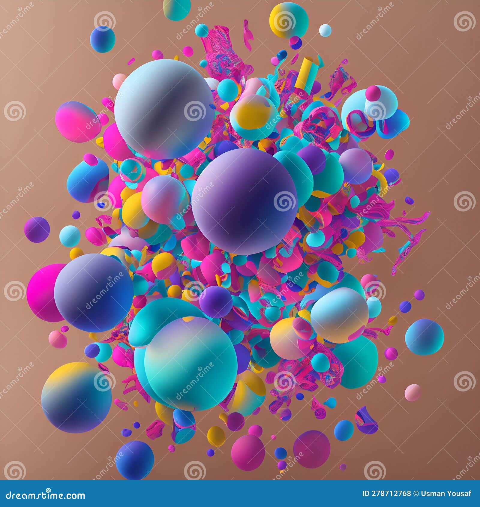 Ai Generated Colorful Bubbles Floating In The Air Stock Illustration Illustration Of