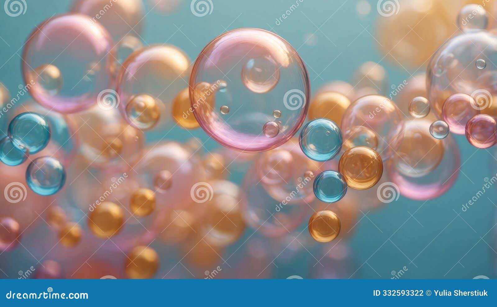 Colorful Bubbles Floating on Pastel Background. Stock Illustration ...