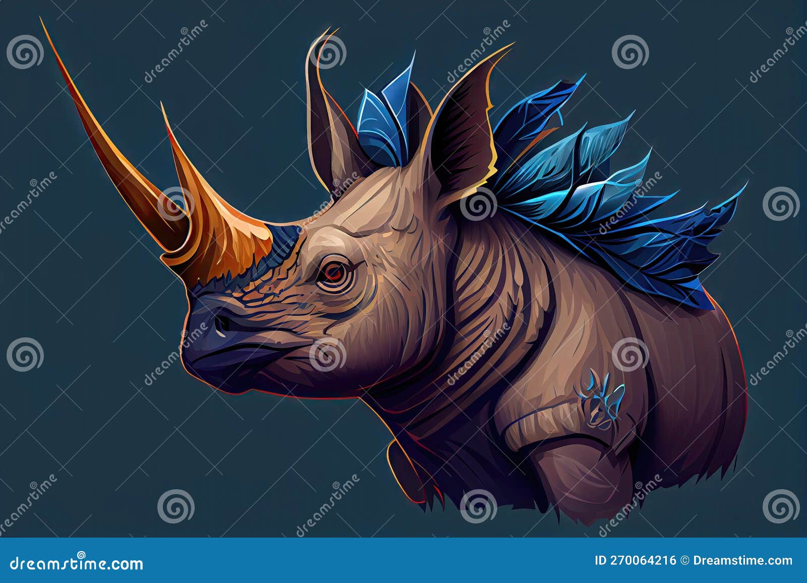 Ai Generated Colorful Image of a Cool Rhino, Generative Ai Artwork for ...