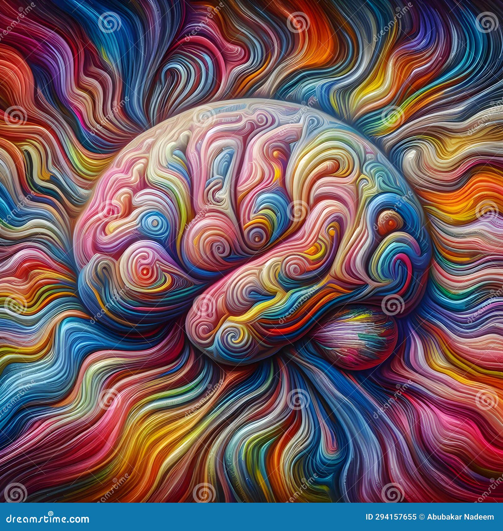 Colourful Abstract Brain Background with a Spiral Pattern Stock ...