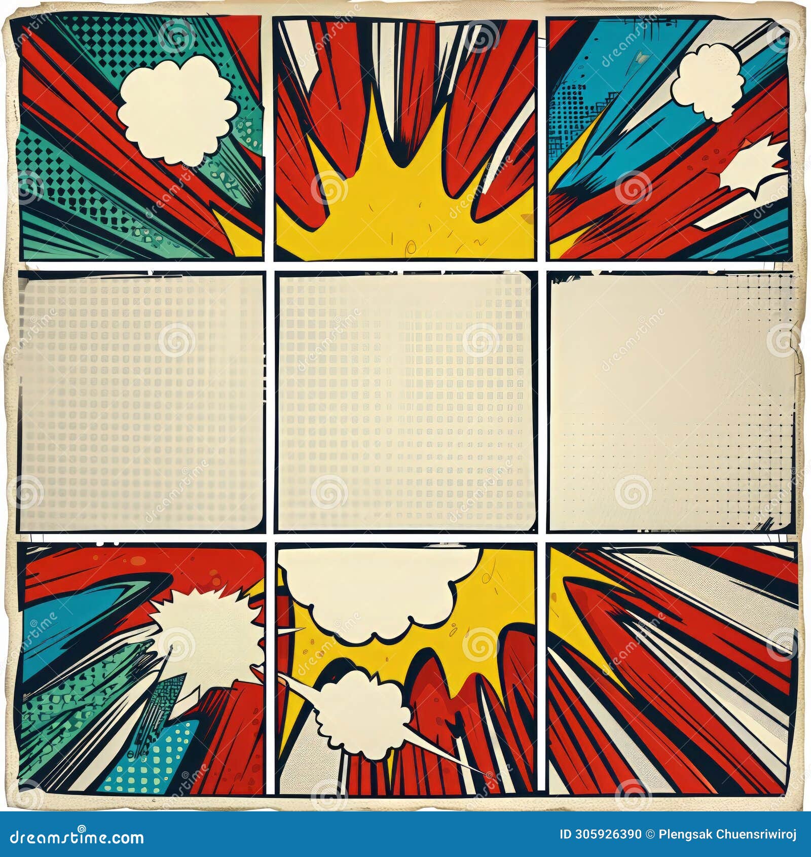 AI generated comic panels stock illustration. Illustration of ...