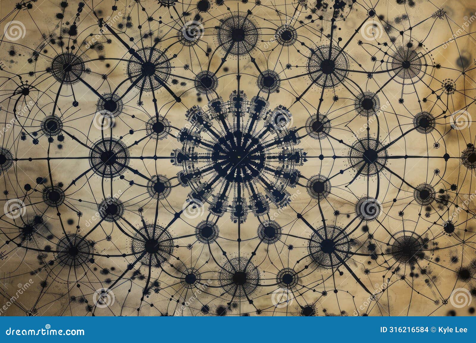 AI Generated of Complex Network Mind Map Network Showing Connections in ...