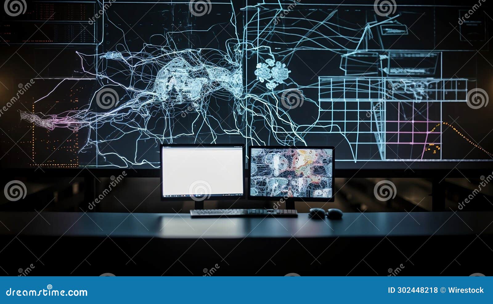 AI Generated Computer Setup Consisting of a Monitor, Keyboard and a ...