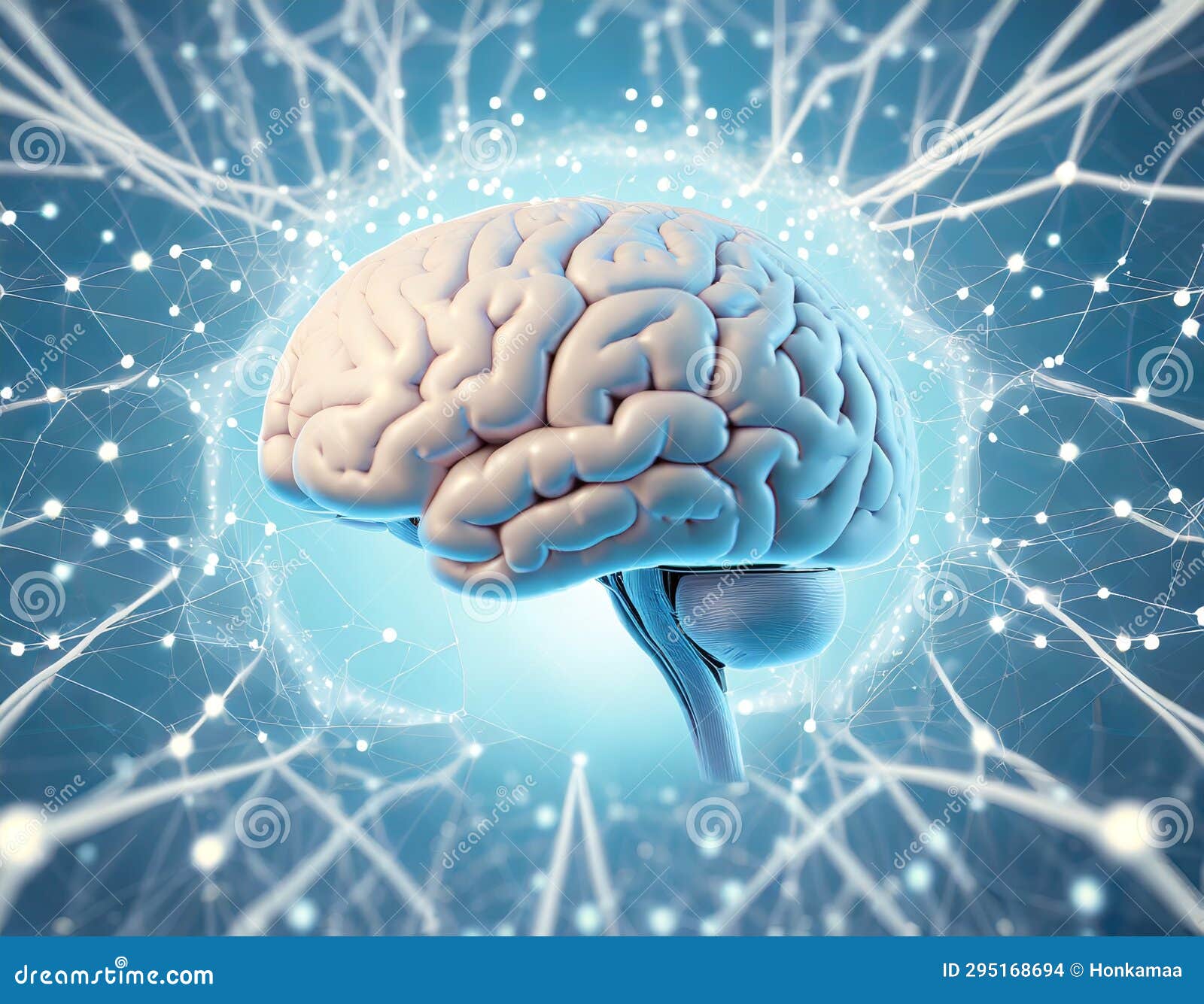 A Human Brain and a Neural Network Stock Illustration - Illustration of ...
