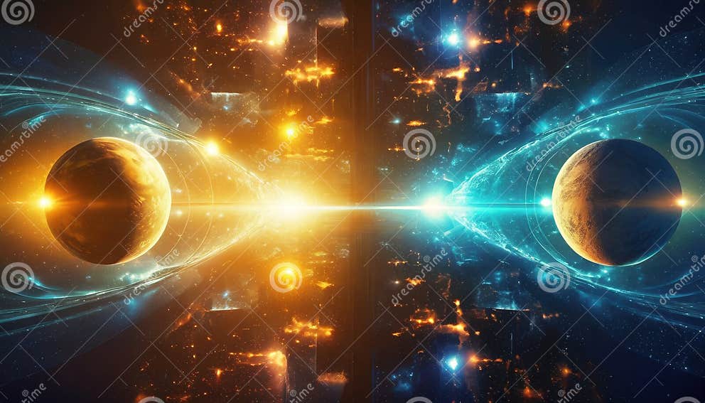 Parallel universe concept stock illustration. Illustration of hole ...