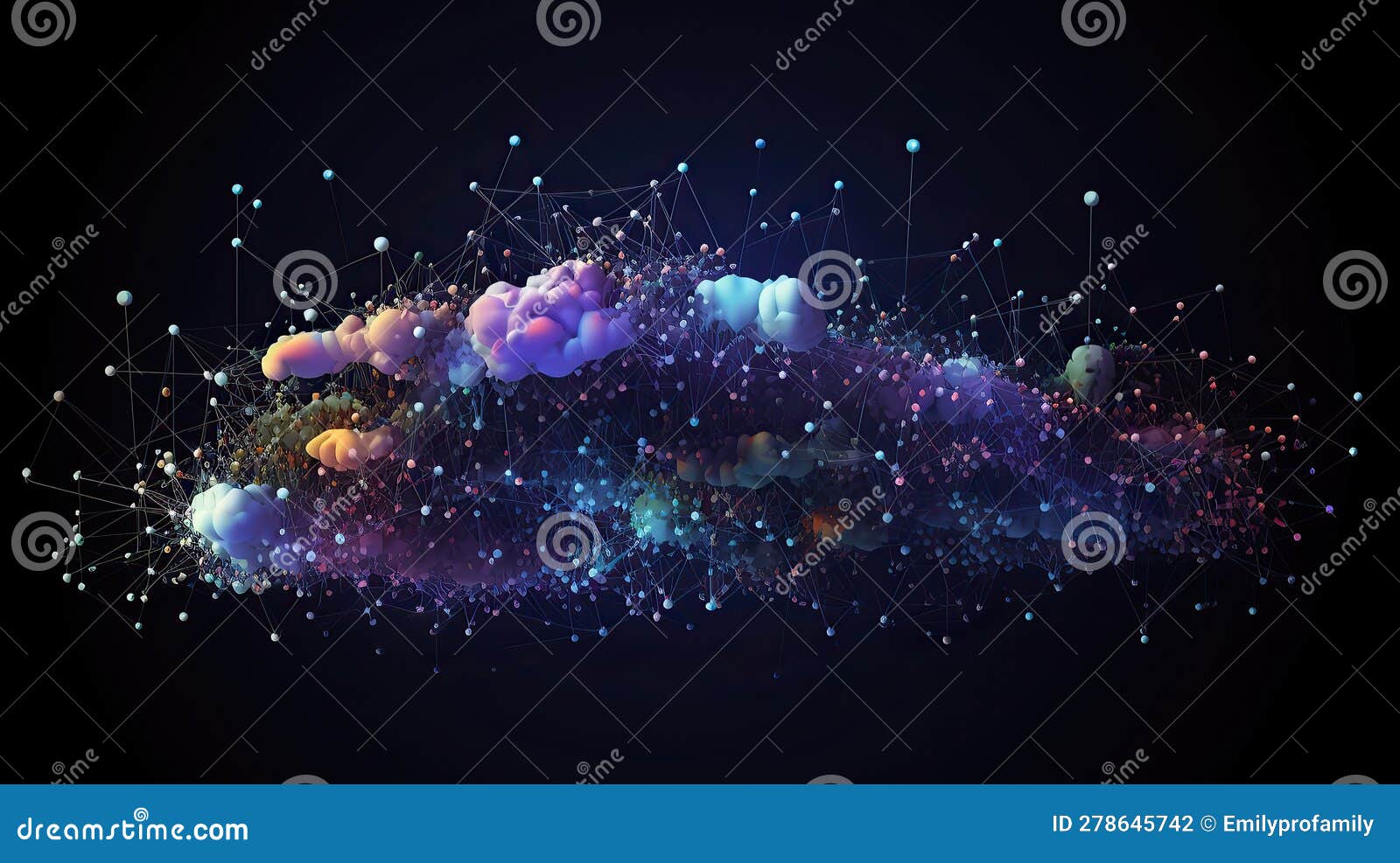 AI-generated Conceptual Cloud Networking and Computing, Showcasing the ...