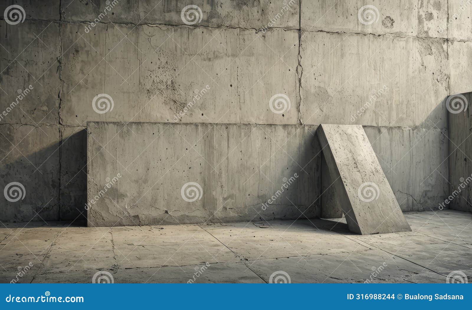 A Concrete Wall with a Slanted Triangle on it. Stock Illustration ...