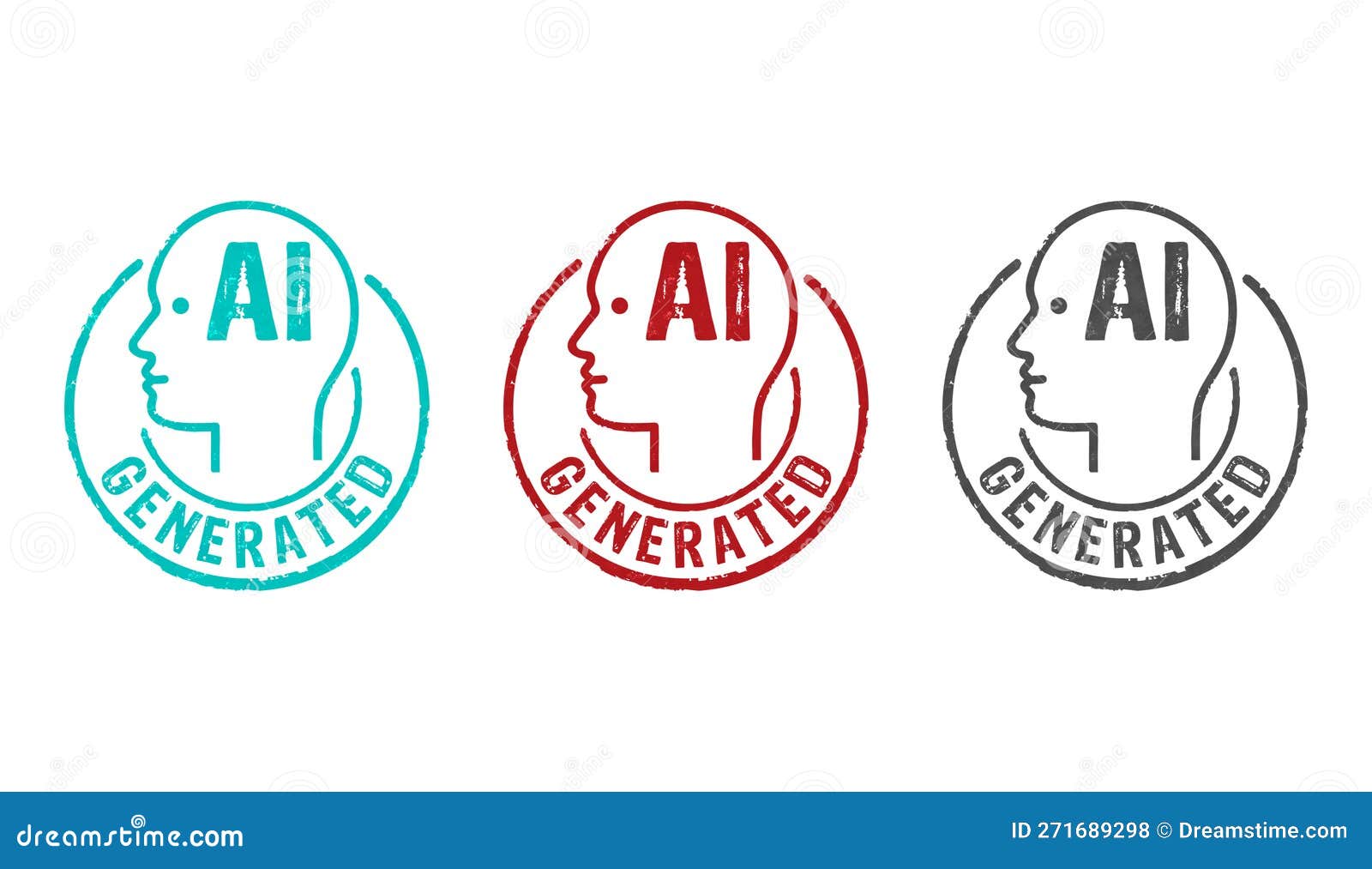 AI Generated Content Stamp and Stamping Stock Illustration ...
