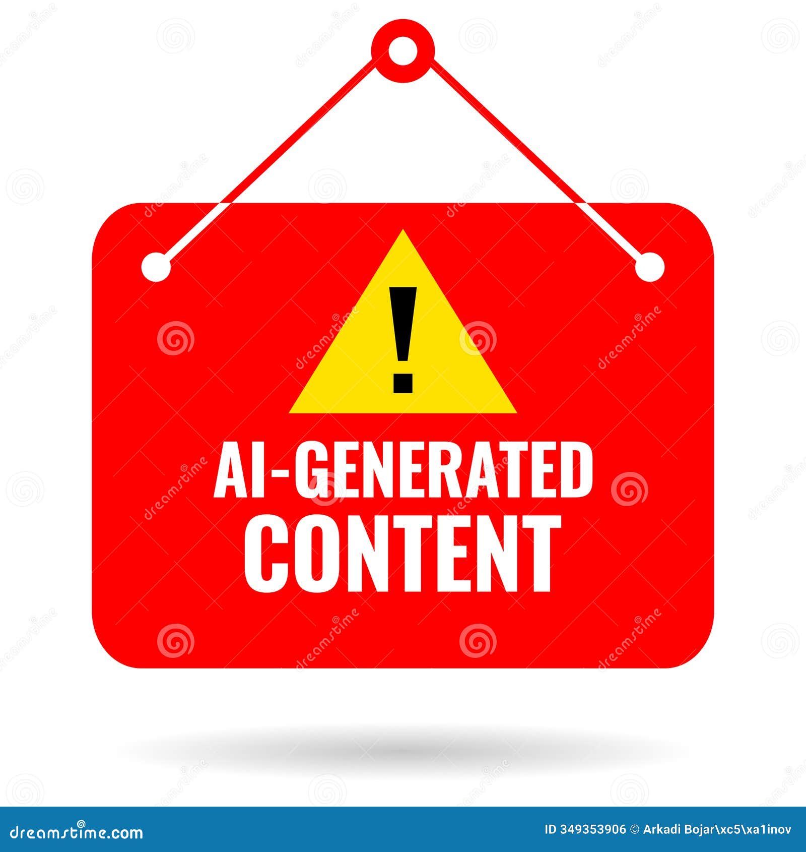 AI-generated Content Warning Sign Vector Illustration | CartoonDealer ...