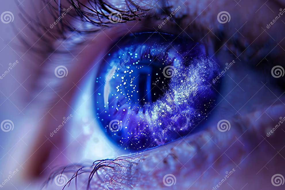 Cosmic Eye with a Galaxy Reflected in the Iris, Blending the Realms of ...