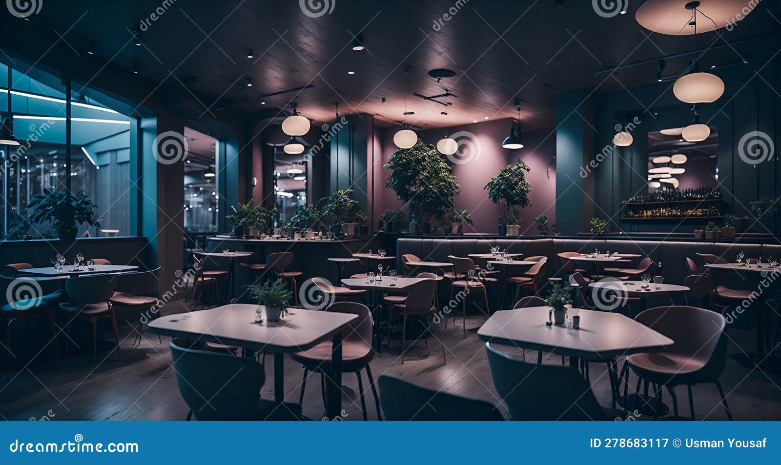 Ai Generated a Cozy and Intimate Restaurant with Low Lighting and ...