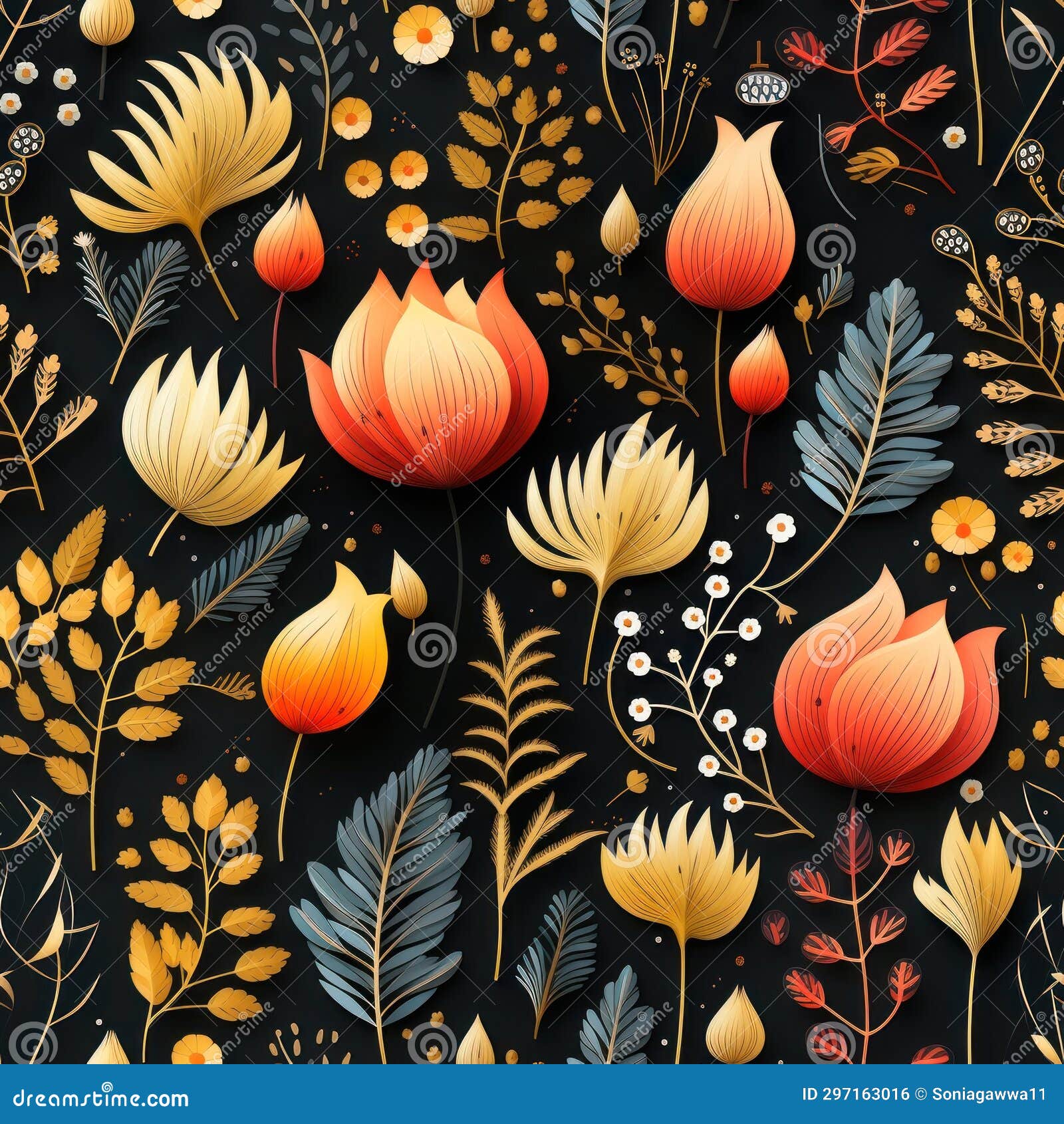 Seamless Pattern that Combines Different Cultural Influences, Blending ...