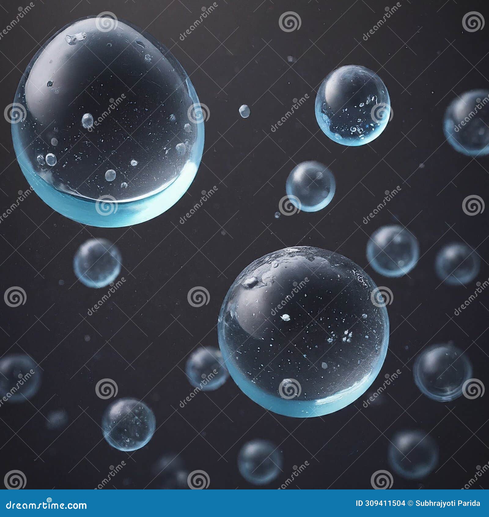 AI Generated Crystal Clear Water Bubbles Floating Freely in a Zero Gravity Area Stock ...